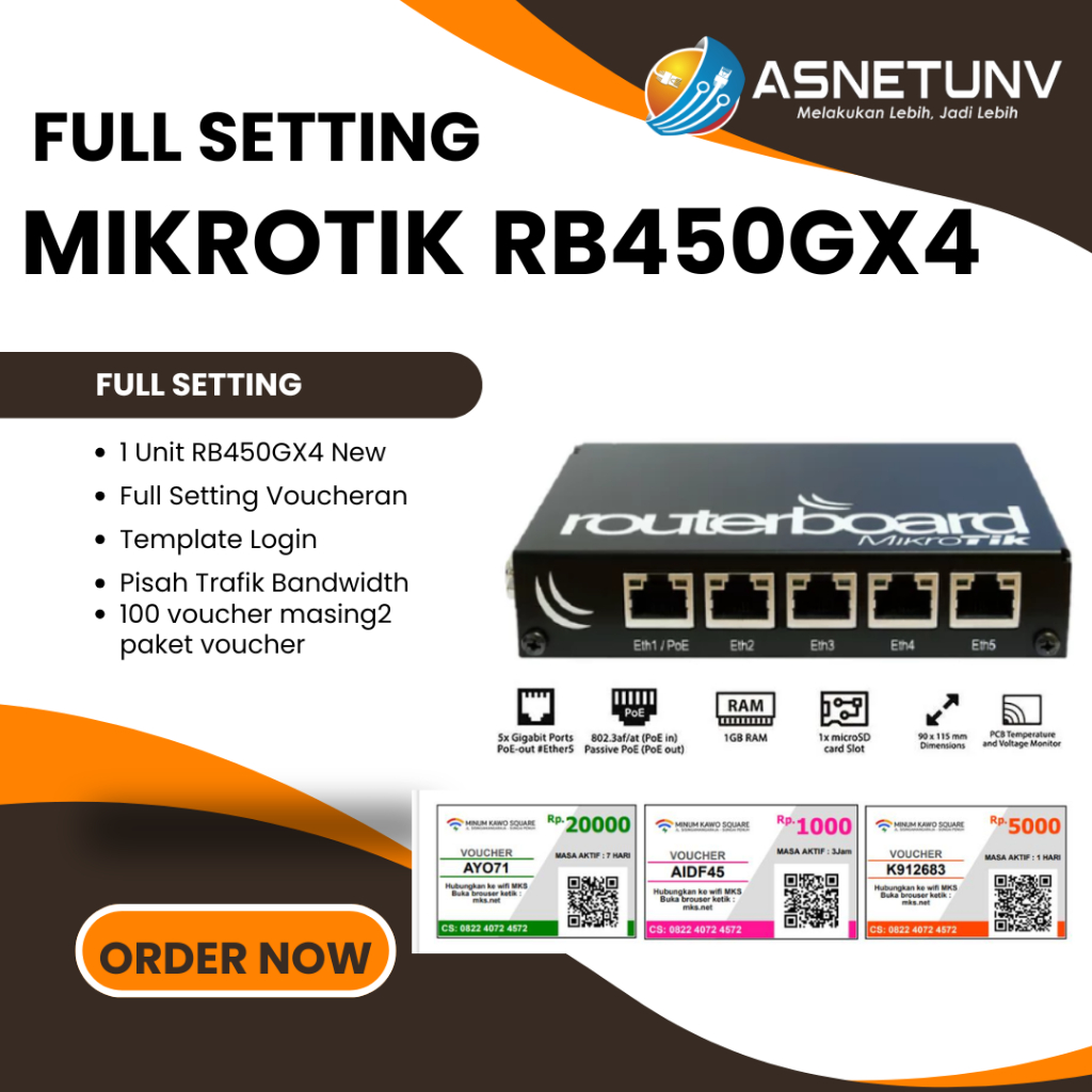 Jual MIKROTIK RB450GX4 FULL SETTING RT/RW-NET | Shopee Indonesia