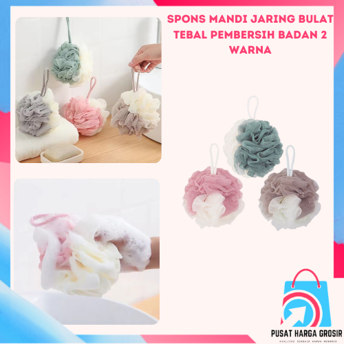 Jual PHG - Spons Mandi Jaring Bulat Tebal Pembersih Badan 2 Warna ...