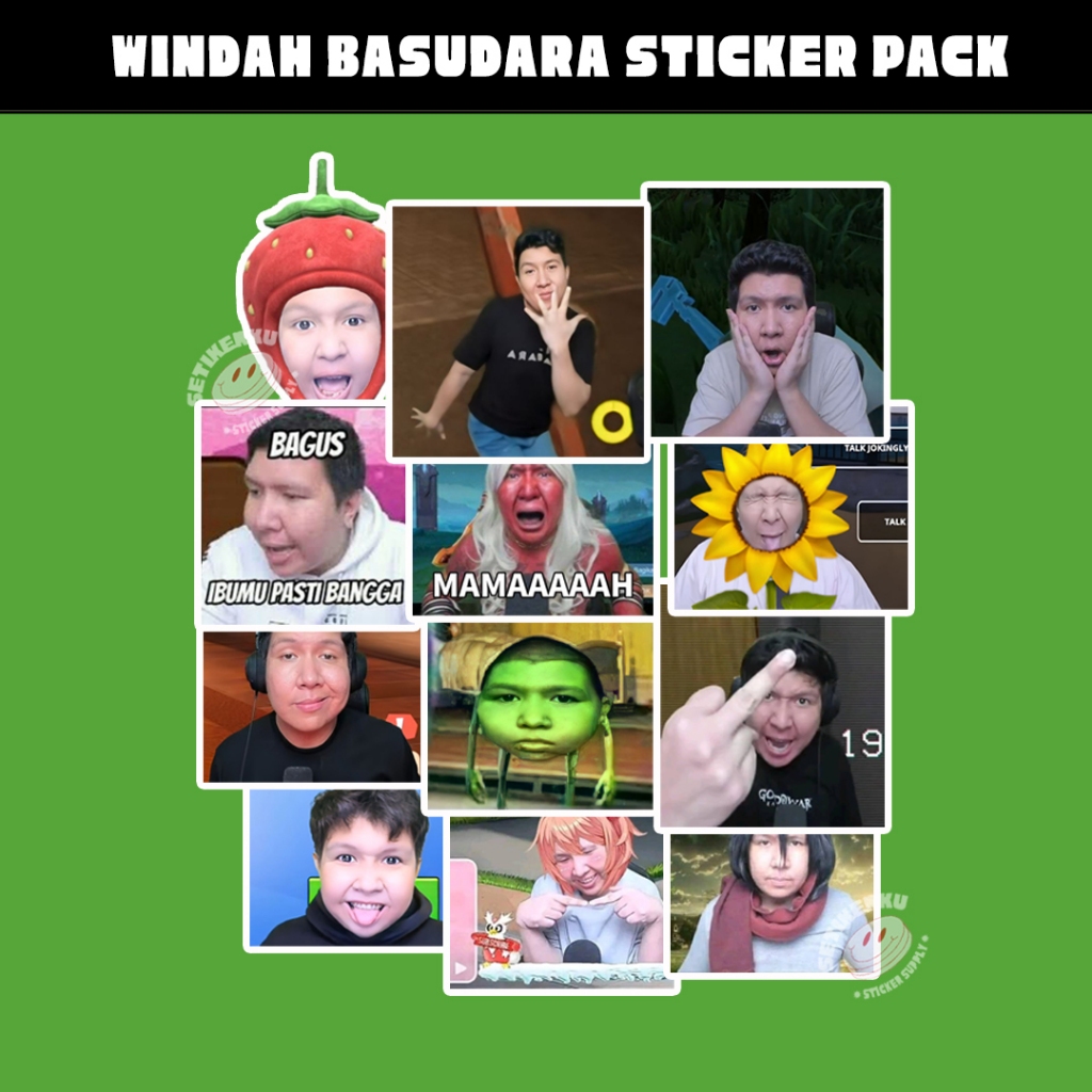 Jual Windah Sticker Pack A6 (12pcs) | Shopee Indonesia