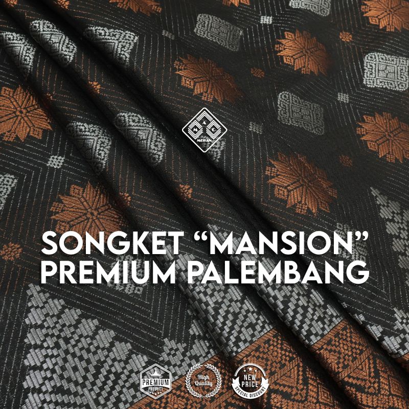 Jual {NEW!!} Songket Premium Palembang Motif " MANSION " Multicolor MultiBorder Premium Songket ...