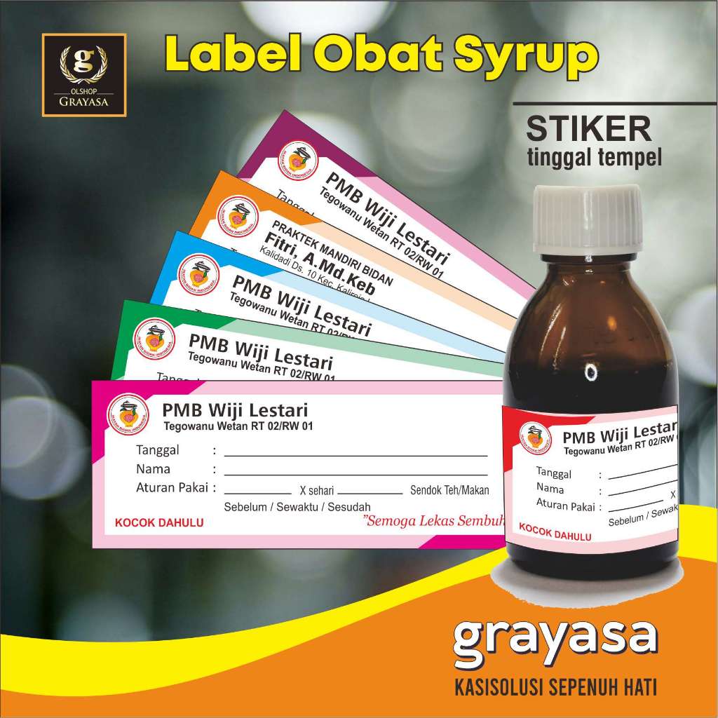 Jual Label obat syrup / tiket obat syrup / stiker label obat / stiker ...