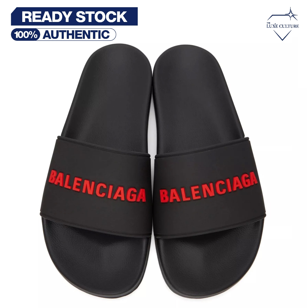 Jual Logo Black Red Slide / Sandal Branded Original | Shopee Indonesia