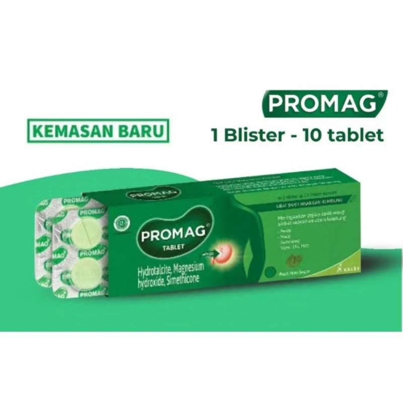 Jual Promag tablet obat kembung 1 blister isi 10 tablet | Shopee Indonesia