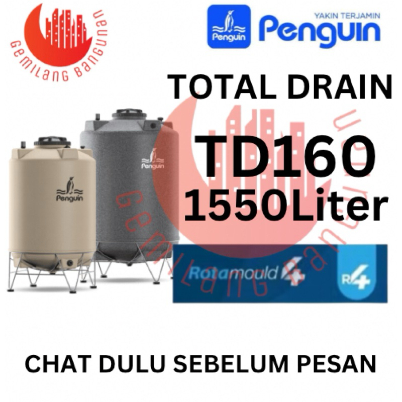 Jual Tangki Air Penguin / Toren Air Penguin TD 160 ( 1550 Liter )- Tipe ...