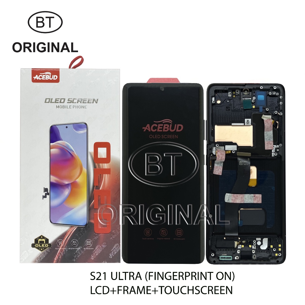 Jual LCD SAMSUNG S21 ULTRA - G998 +FRAME - FINGERPRINT ON - OLED ACEBUD ...