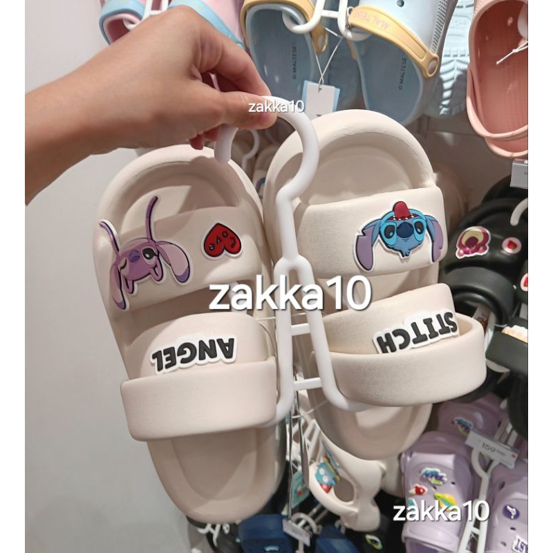 Jual Miniso Disney Sandal Karet Stitch & Angel Rubber Clogs Sandals ...
