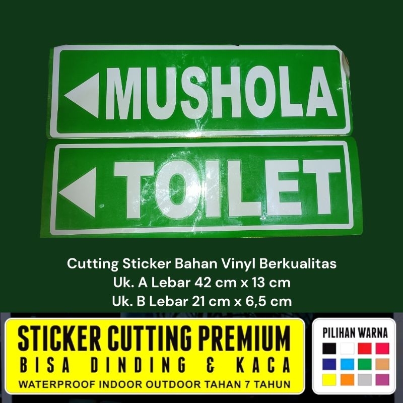 Jual sticker Cutting Penanda Lokasi Mushola Toilet Cafe Resto Rumah ...