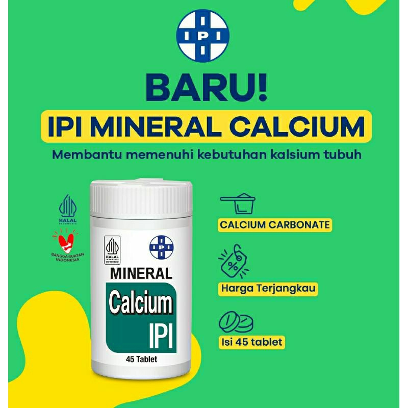 Jual Ipi Vitamin Kalsium Calcium 45 tablet Mineral Kesehatan Tulang ...