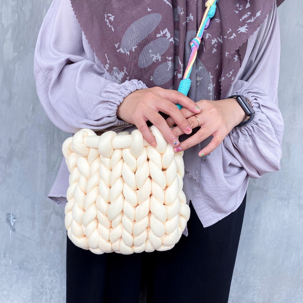 Jual Tas Chunky Mini / Tas Korea Rajut / Tas Handbag / Korean Crochet ...