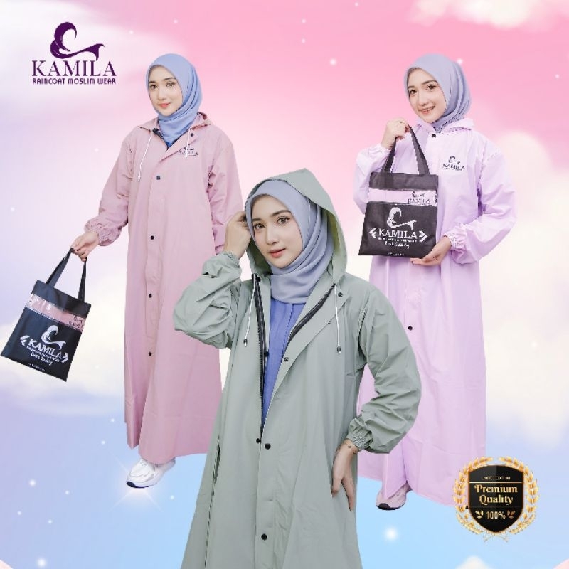 Jual Jas Hujan Gamis Kamila Jas Hujan Hijab Muslimah Bahan Pvc 0.25 cm ...