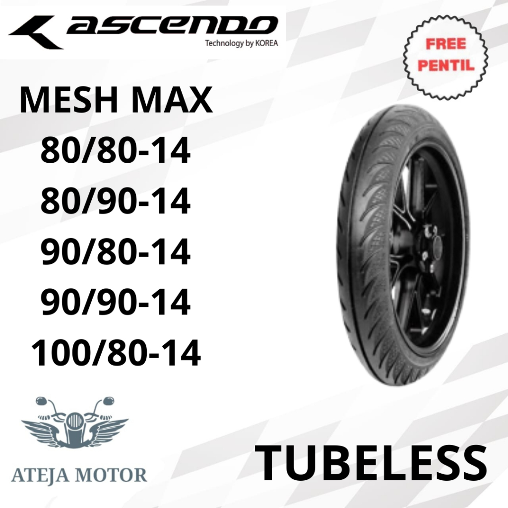 Jual ASCENDO Mesh Max 80/80 80/90 90/80 90/90 100/80 Ring 14 Tubeless ...