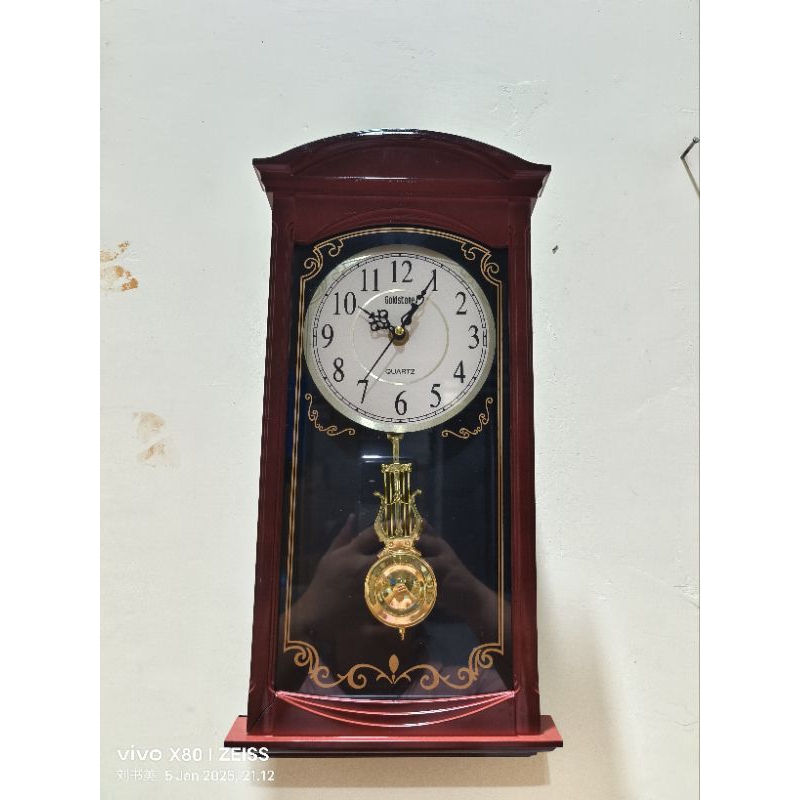 Jual jam dinding bandul goyang motif kayu 40cm | Shopee Indonesia