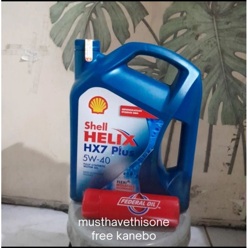 Jual shell hx 7 hx7 5w 40 galon biru 4 l 4 liter barcode tembus shell ...