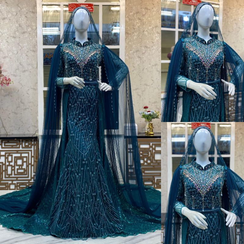 Jual Gaun pengantin slim / gaun pengantin duyung ekor / gaun pengantin ...
