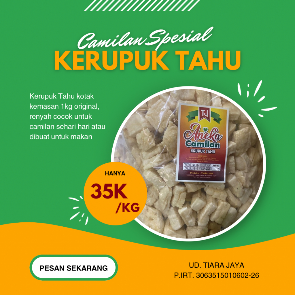 Jual 1 KG Kerupuk Tahu Kotak | Rambak Tahu Original | Kerupuk Camilan ...