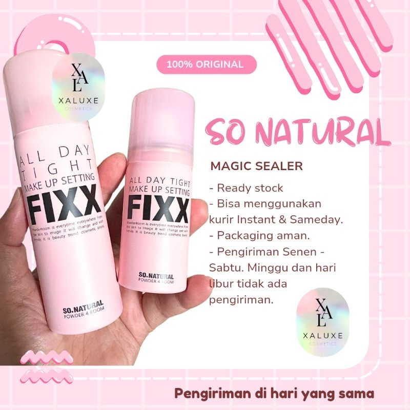 Jual ORIGINAL 100% - setting spray KOREA SO NATURAL FIXX ALL DAY tight ...