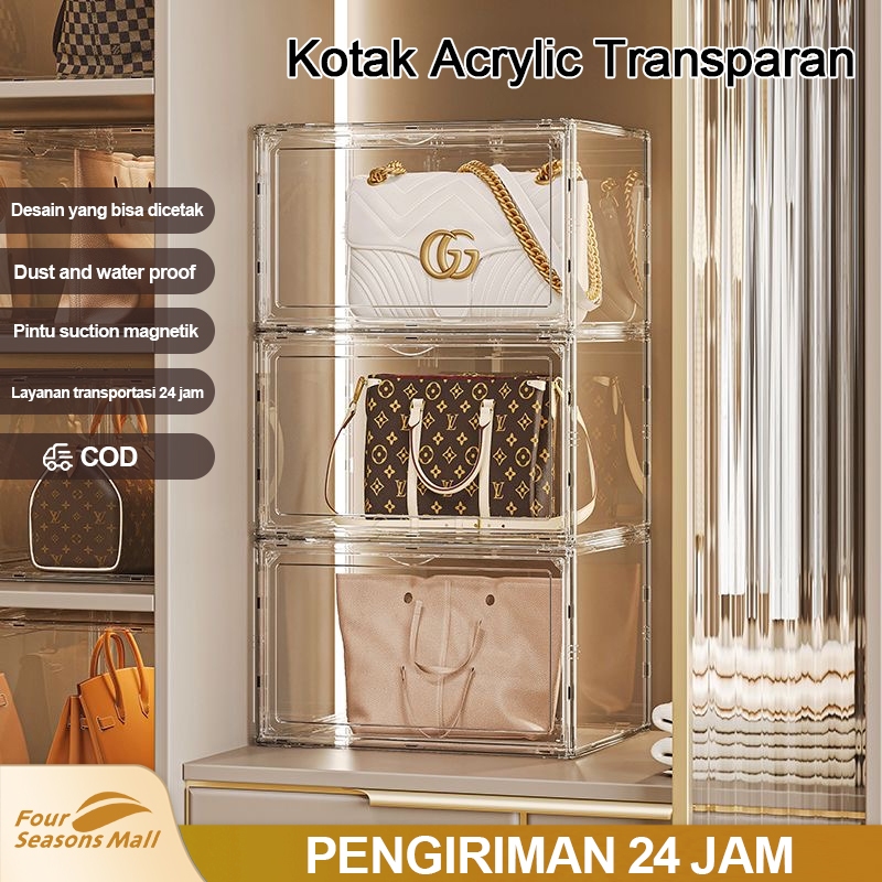Jual [Four Seasons Mall]Kotak Penyimpanan Tas Akrilik Kotak Penyimpanan ...