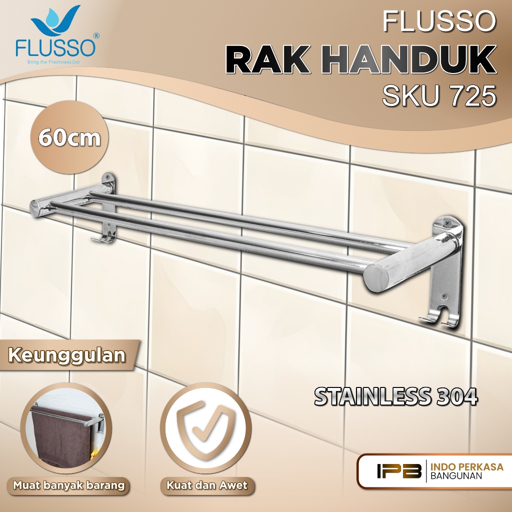 Jual FLUSSO Rak Handuk Stainless | Rak Handuk Minimalis | FLUSSO RAK ...