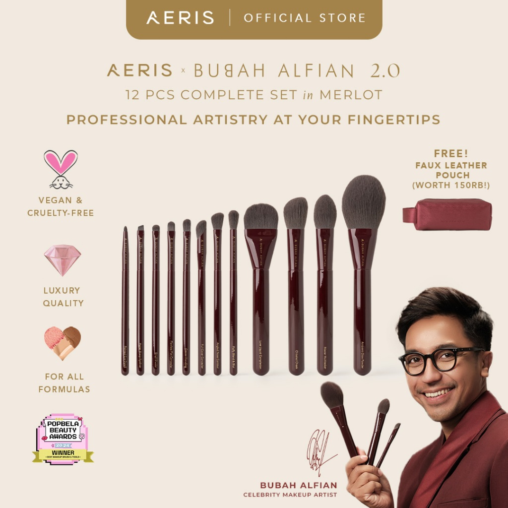 Jual Aeris Beauté x Bubah Alfian 2.0 Merlot Brush Set | 12 Set | Shopee Indonesia