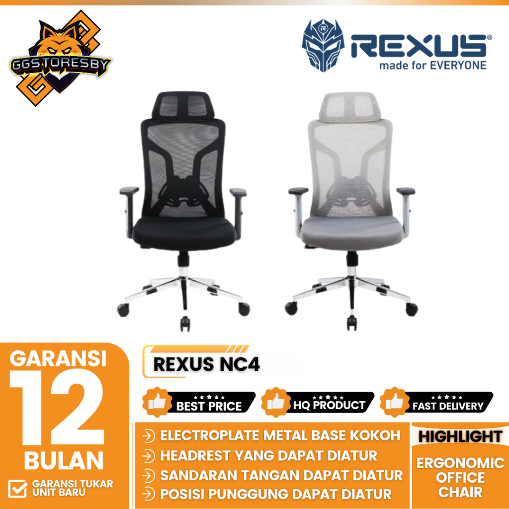 Jual Rexus Nc4 Ergonomic Office Chair | Shopee Indonesia