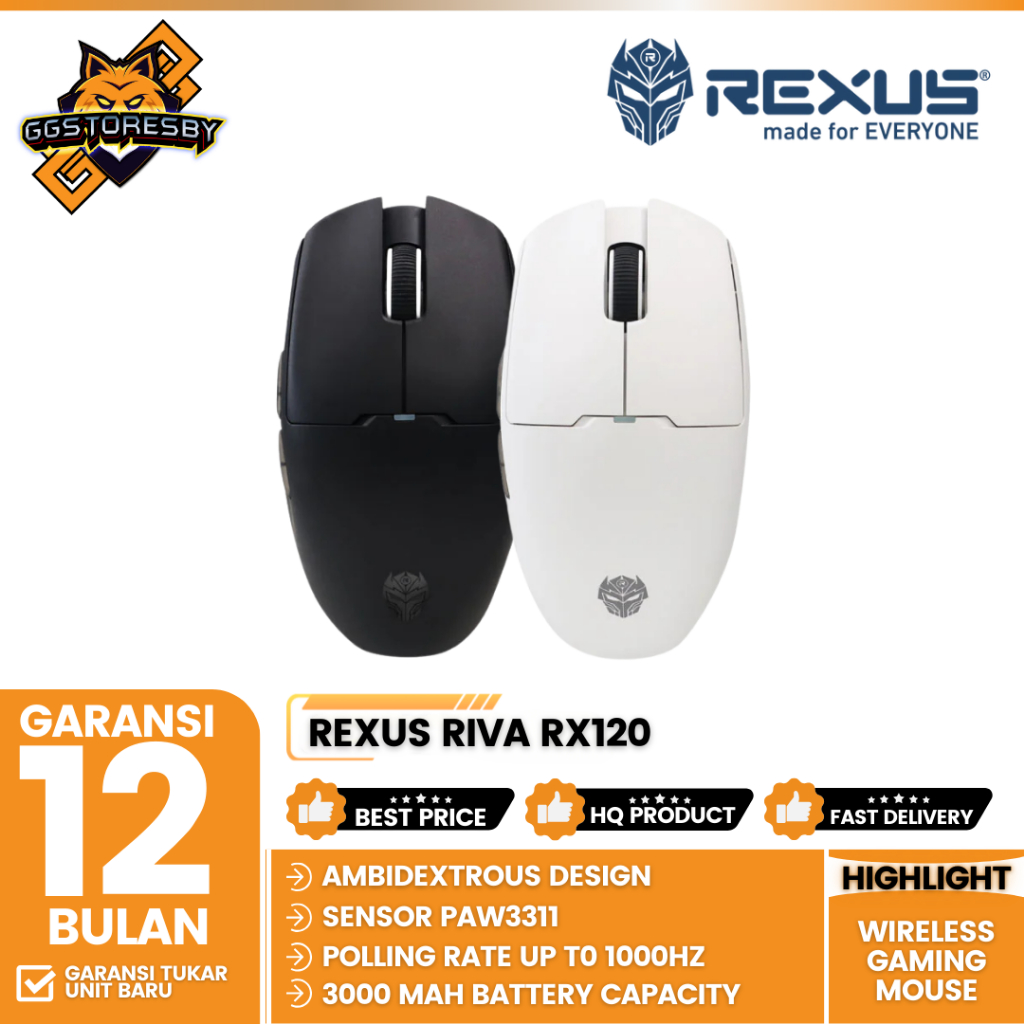 Jual Rexus Riva Rx120 / Rx-120 Lightweight Wireless Gaming Mouse ...