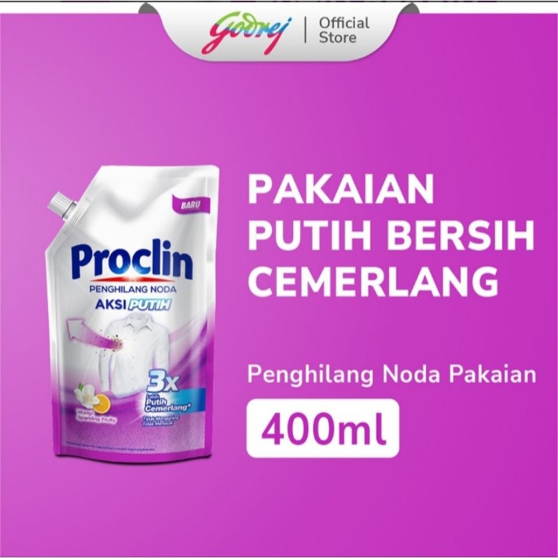 Jual PROCLIN PUTIH POUCH 400ML PEMUTIH PAKAIAN | Shopee Indonesia