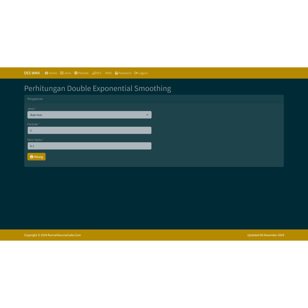 Jual Source Code Forecasting Metode DES WMA PHP | Shopee Indonesia