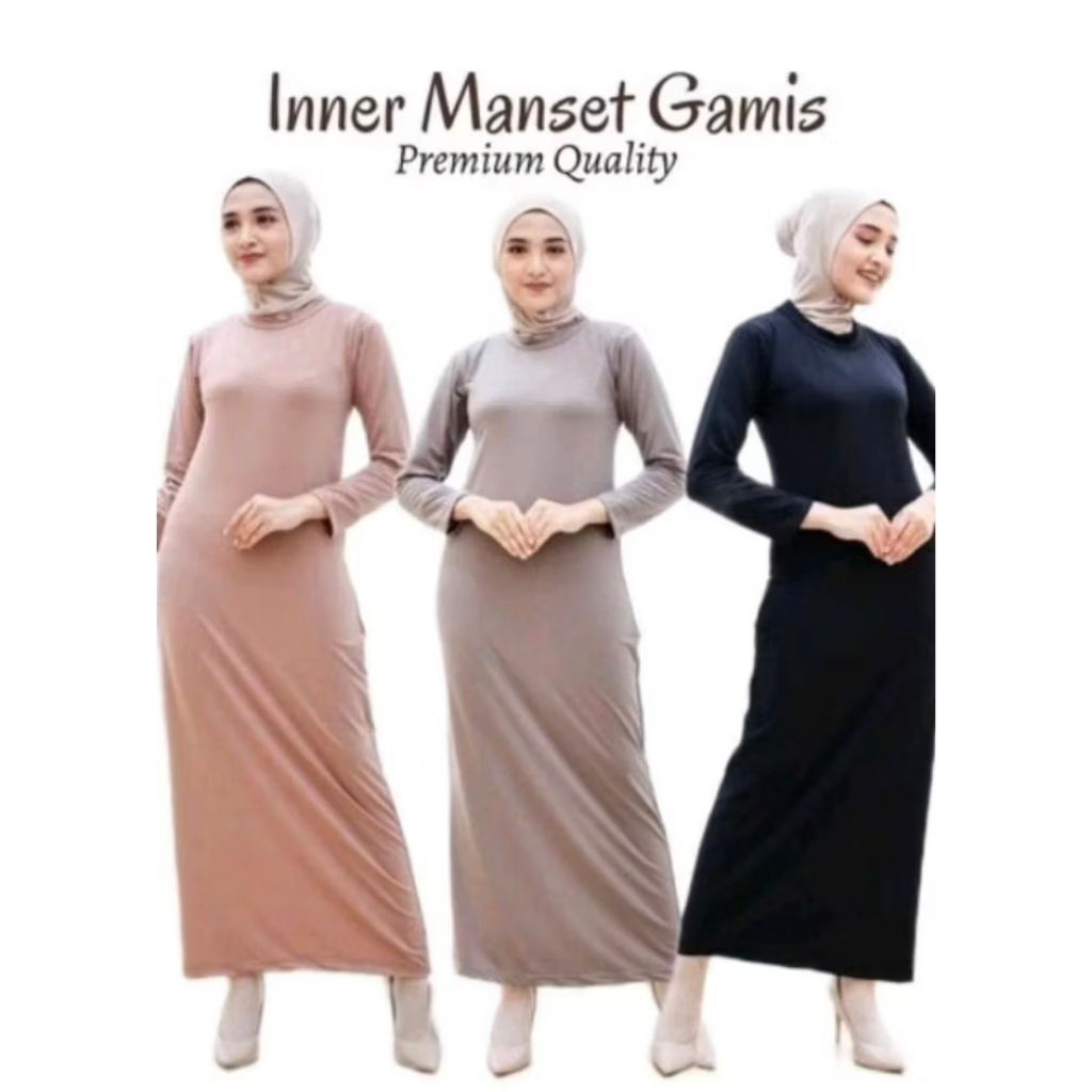 Jual MANSET GAMIS LENGAN PANJANG BAHAN SPANDEK - DALAMAN KAFTAN - INNER ...