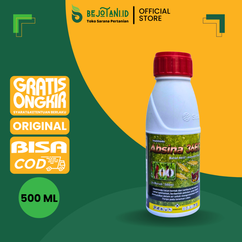 Jual Insektisida ABSINA 36EC isi 500ml Original Abamektin Efektif Atasi ...