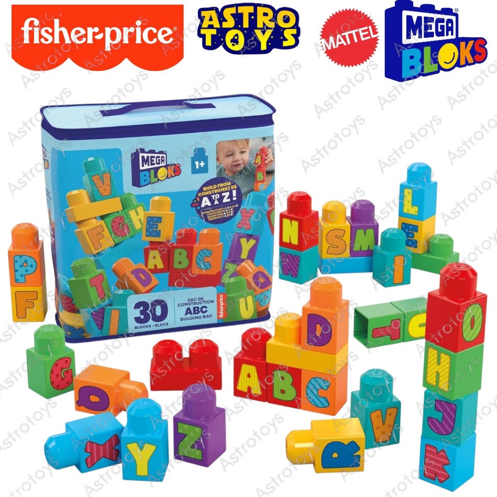 Jual Fisher Price Mainan Balok Susun Huruf ABC Edukasi Anak Mega Bloks ...