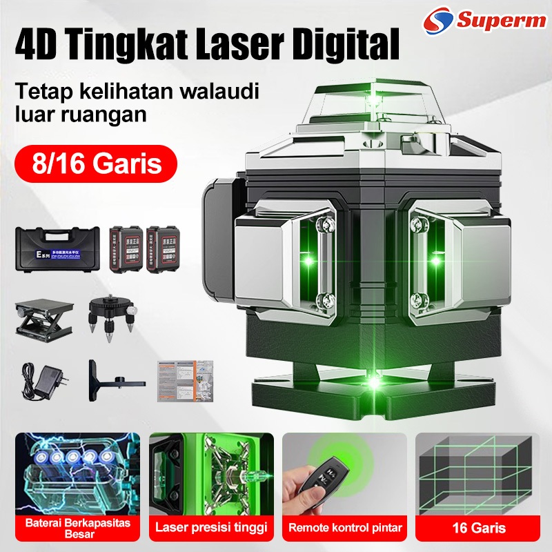 Jual 8/16 line 4d digital meteranLaser level leveling laser level ...