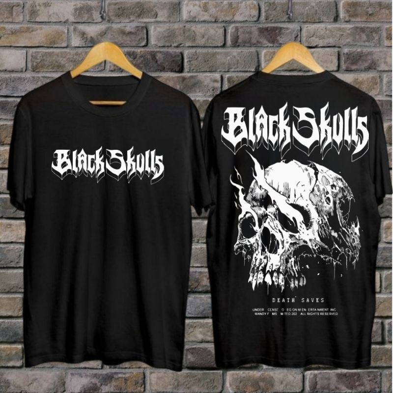 Jual Baju Kaos Tshirt Distro Motif Black Skulls / Kaos Distro Premium ...