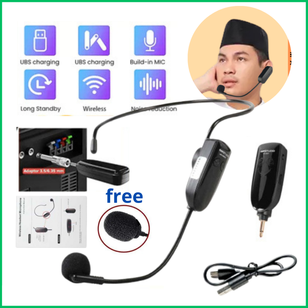 Jual JAYA TaffSTUDIO mik mic Microphone wireless untuk mengajar bando imam mesjid karaoke ...