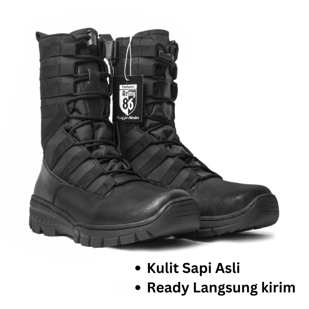 Jual Army86 Sepatu pdl Ninja kulit sapi asli tni polri brimob satpam ...