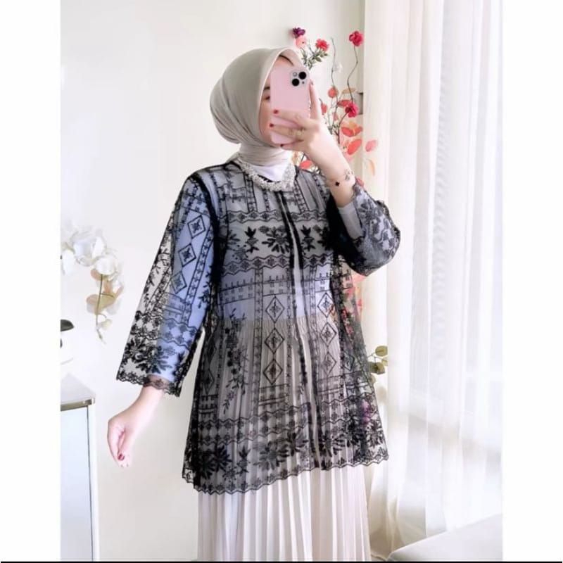 Jual Long Outer Zize Brokat Etnic Outer Kondangan Outer Wisuda Outer ...