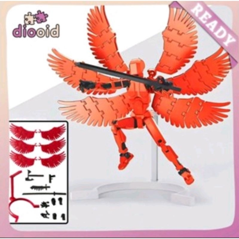 Jual Mainan brick Action Figure Robot T13 Dummy Robot + sayap + Stand ...