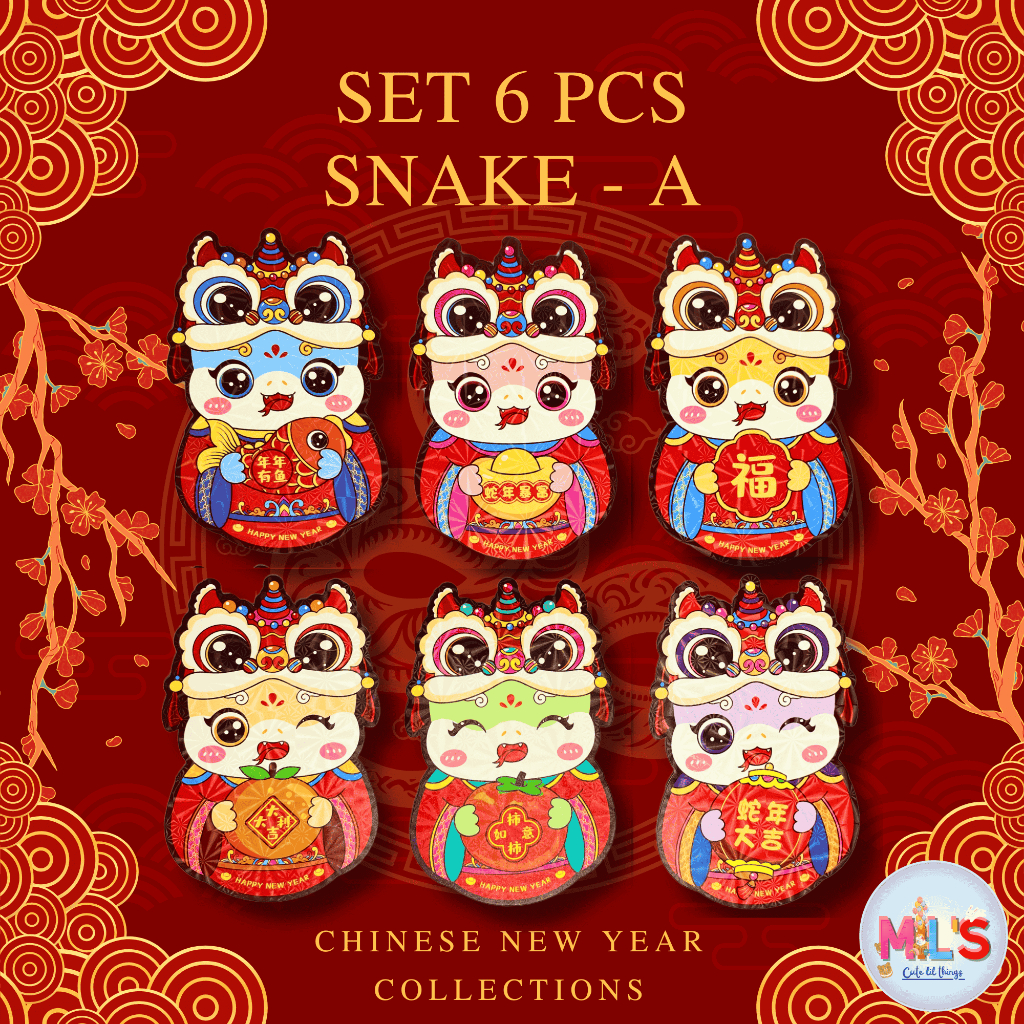 Jual [ CUTE MIL'S ] CUTE ANGPAO IMLEK 2025 ULAR KARAKTER BARONGSAI ULAR ...