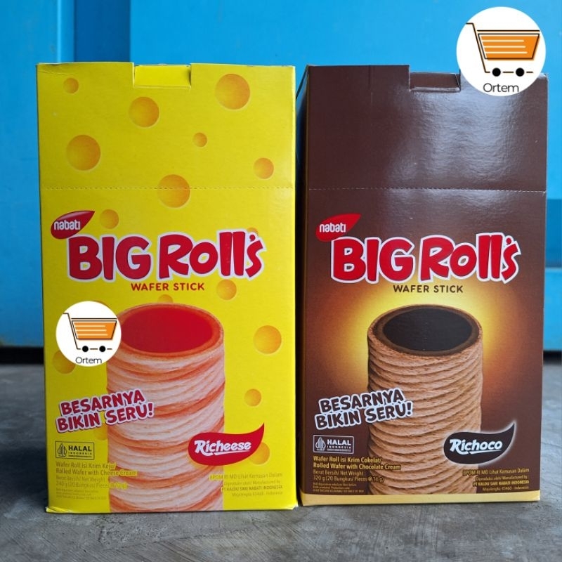Jual BIG ROLLS NABATI WAFER STICK | 20 PCS | 1 PAK | 16 GRAM | COKLAT ...