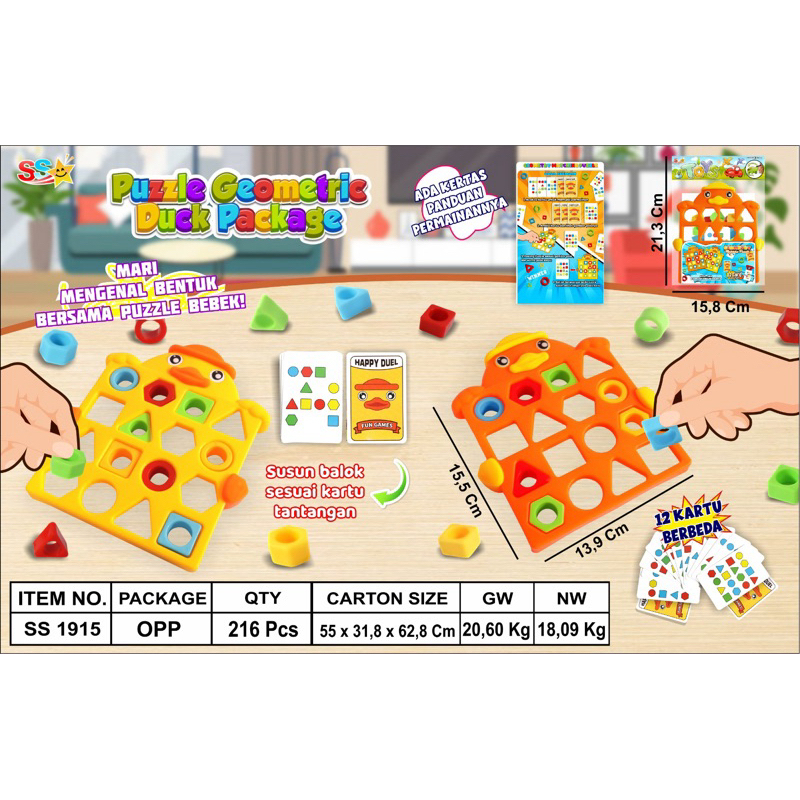 Jual MAINAN SHAPE PAIRING DUCK 1 PAPAN MAIN EDUKASI ASAH OTAK KECEPATAN ...
