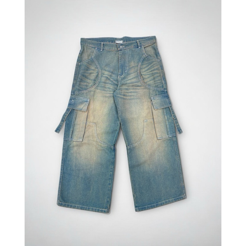 Jual Bawwa Santai | Celana CARGO Baggy Jeans | GREEN BLUE RETRO Wash ...