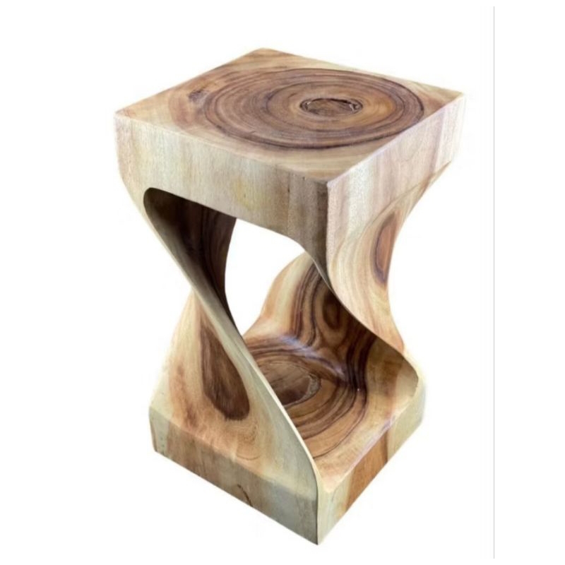 Jual Stool curved natural side table / stool kayu suar solid modern ...