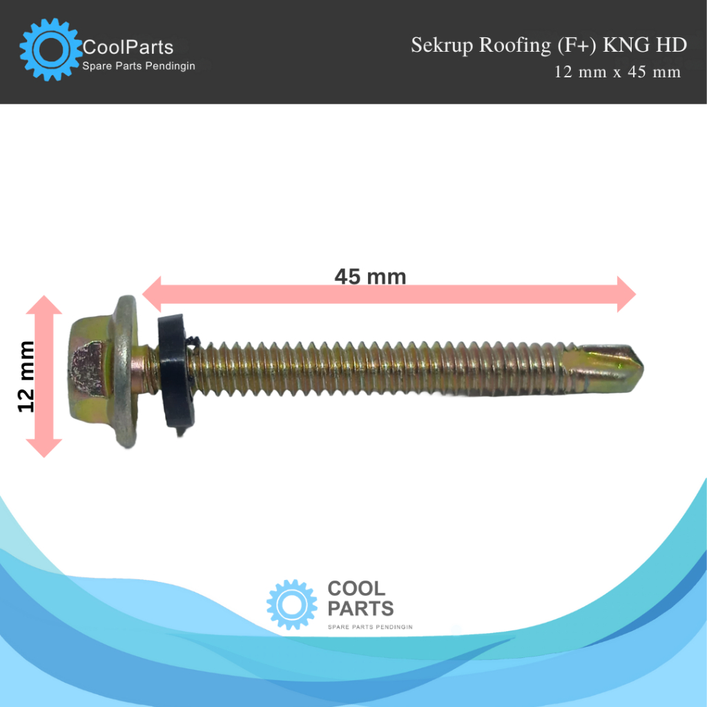 Jual Sekrup Roofing / Baut Baja Ringan 12 x 45 (F+) KNG HD / 350 Pcs ...