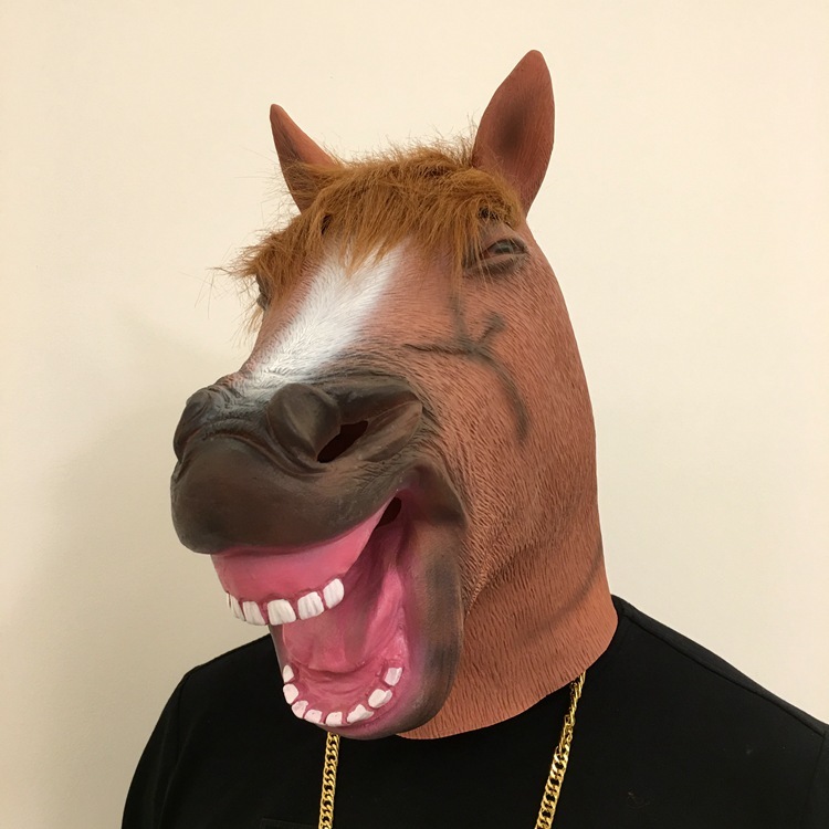Jual Topeng Kuda Cokelat Tersenyum Bahan Latex | Shopee Indonesia