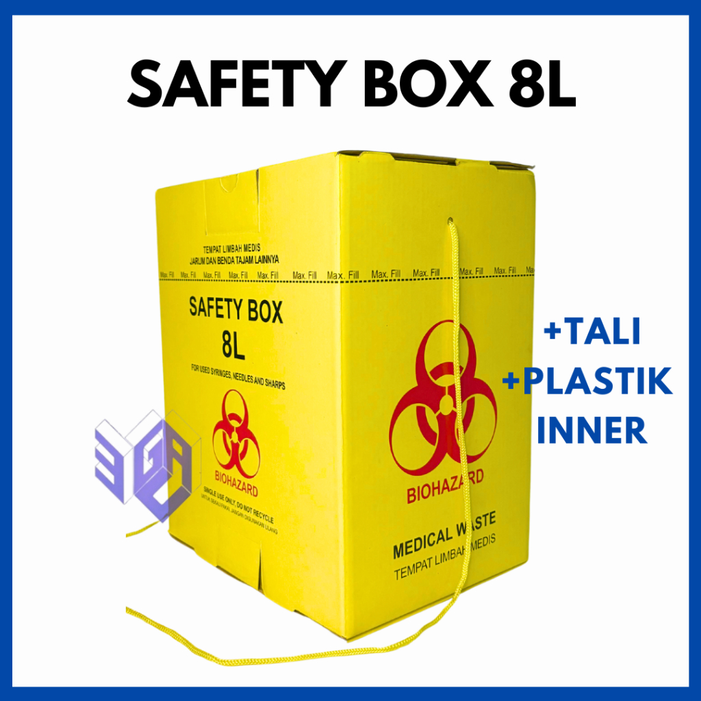Jual Safety Box Medis 8 Liter Tempat Sampah Biohazard | Kotak Plastik ...