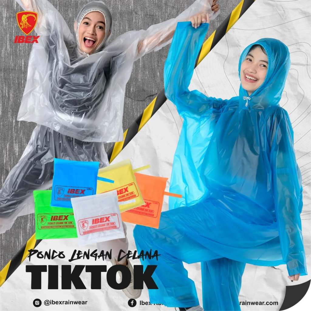 Jual JOPE JAS HUJAN PONCO LENGAN CELANA TIKTOK IBEX | Shopee Indonesia