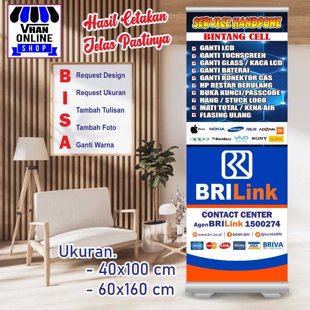Jual Spanduk Banner Service Hp dan Brilink Bahan Kuat | Shopee Indonesia