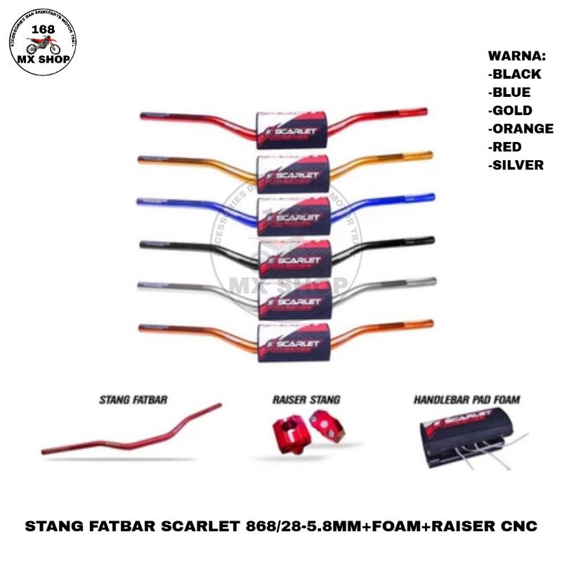 Jual Stang Trail Stir Motor Stang Fatbar Scarlet Low 868 28 5.8 mm Plus ...