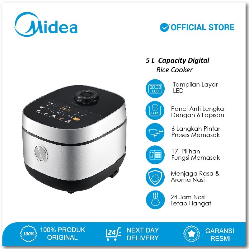 Jual Midea MB-FS5021W Magic Com Digital 1.8 Liter . Baru & Bergaransi | Shopee Indonesia