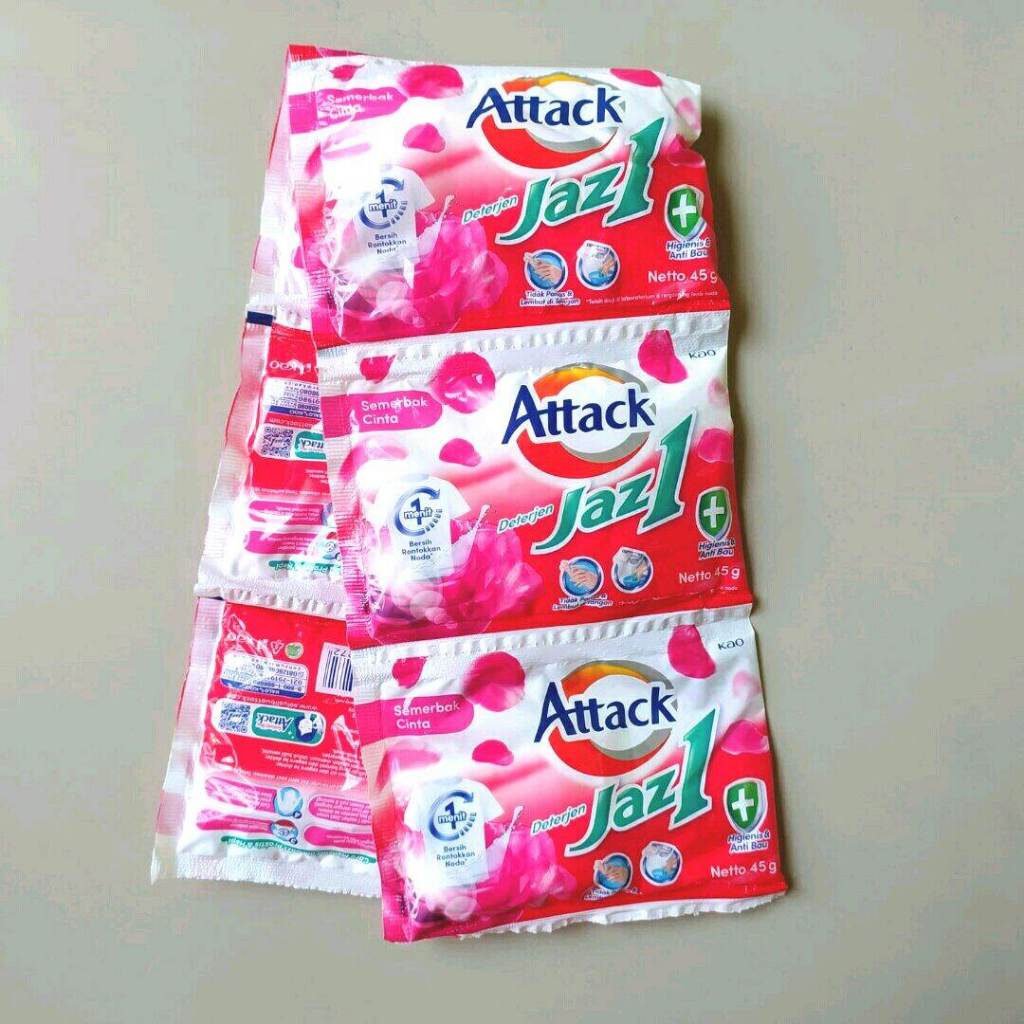 Jual KAO ATTACK DETERJEN POWDER JAZ 1 SERBAGUNA PCK 45G (1 RENTENG ISI 6 PCS) | Shopee Indonesia