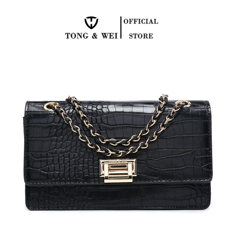 Jual [Tong&Wei] Shoulder Bag Croco #8817 | Shopee Indonesia
